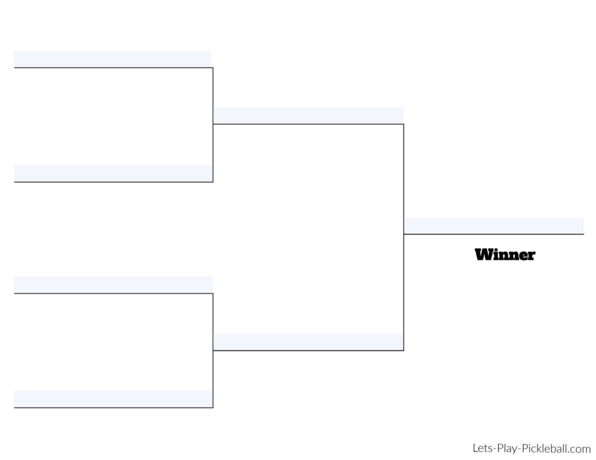 Free Pickleball Bracket Sheet Printables PDF for 4, 8, 12 Teams