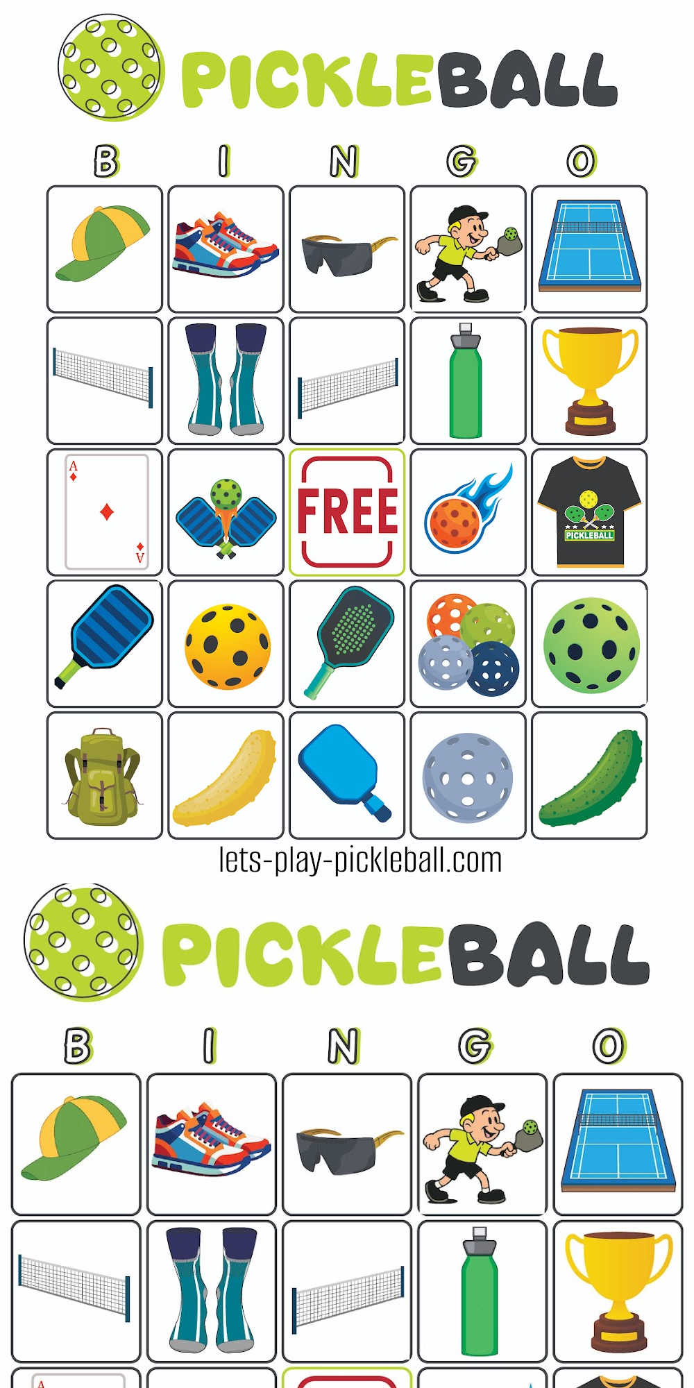 Free Pickleball Bingo (PDF Printables)