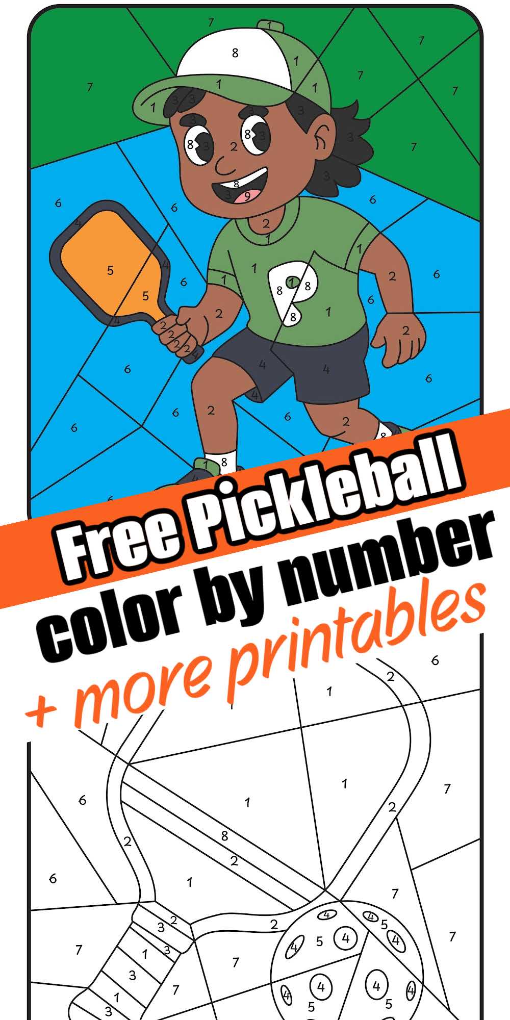 Pickleball Color by Number (Free PDF)