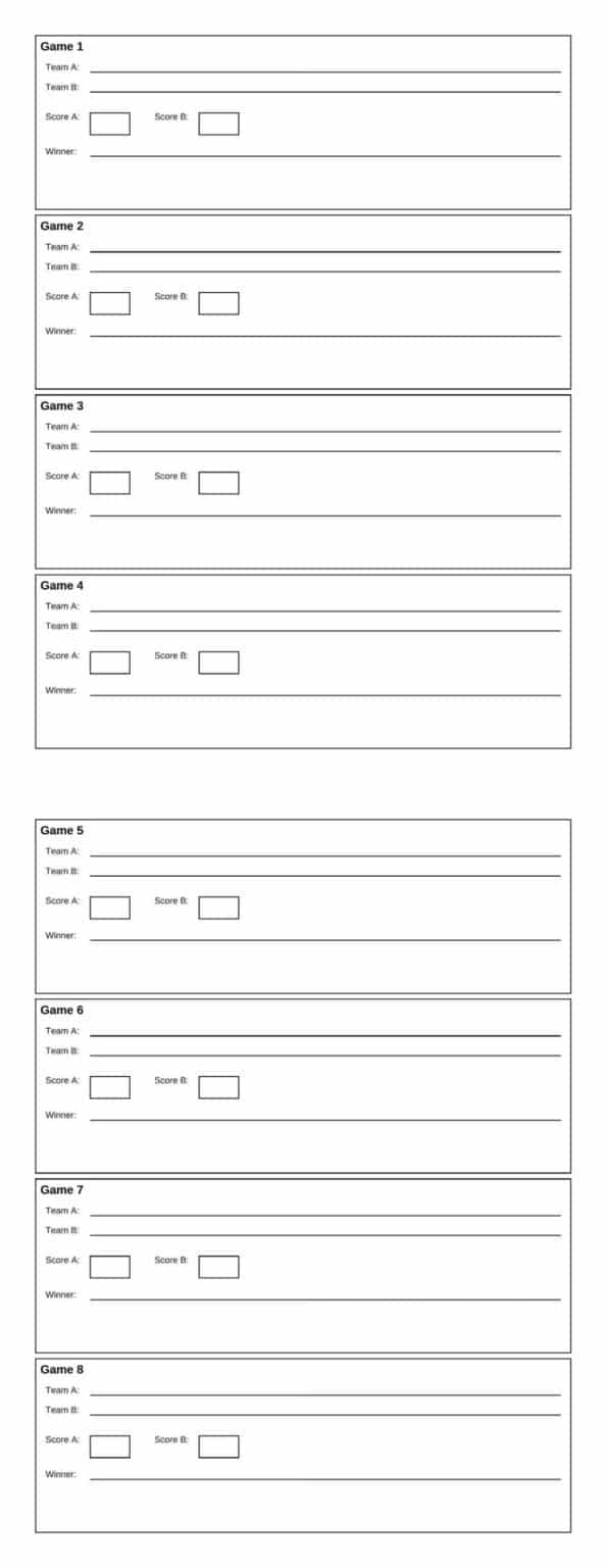 Free Pickleball Score Sheets Printable