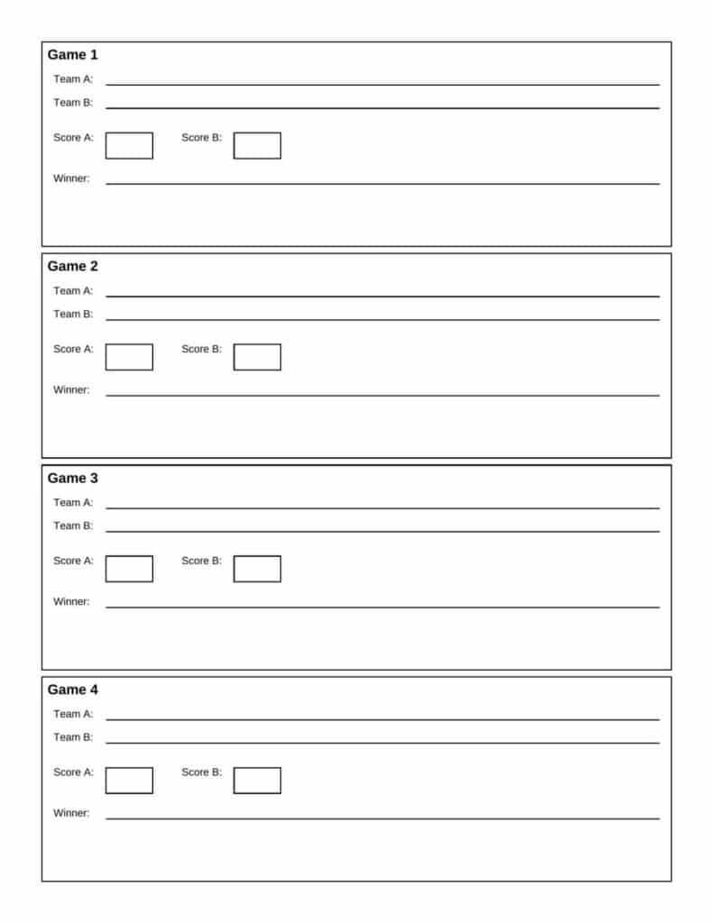 Free Pickleball Score Sheets Printable